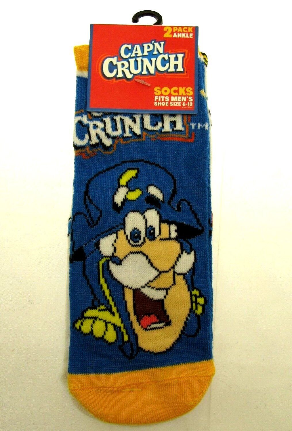 Two Pairs of Cap'N Crunch Ankle Socks Captain for Men Shoe Sizes 6 - 1 ...