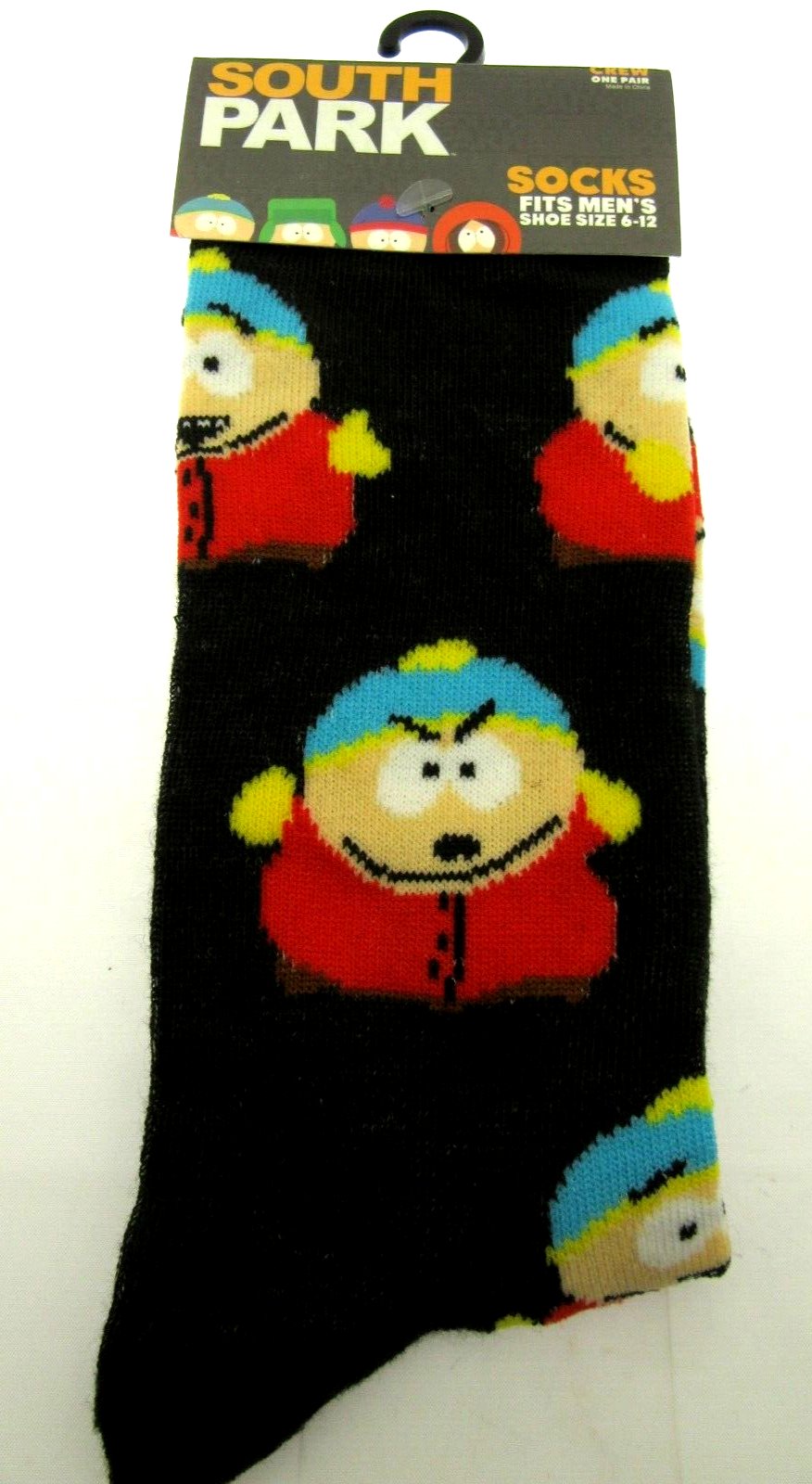 One Pair of Eric Cartman South Park Crew Socks for Men Shoe Sizes 6 ...