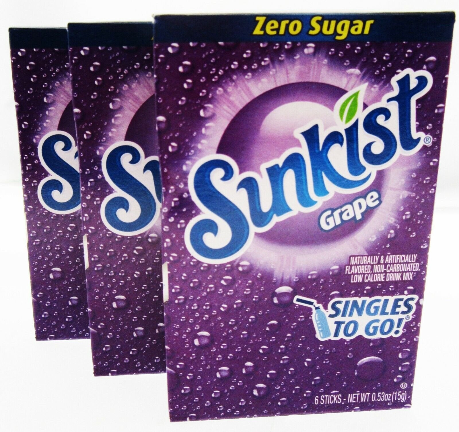Sunkist Grape ~ Packets ~ Zero Sugar Free ~ Drink Mix ~ 3 Boxes - Candy ...