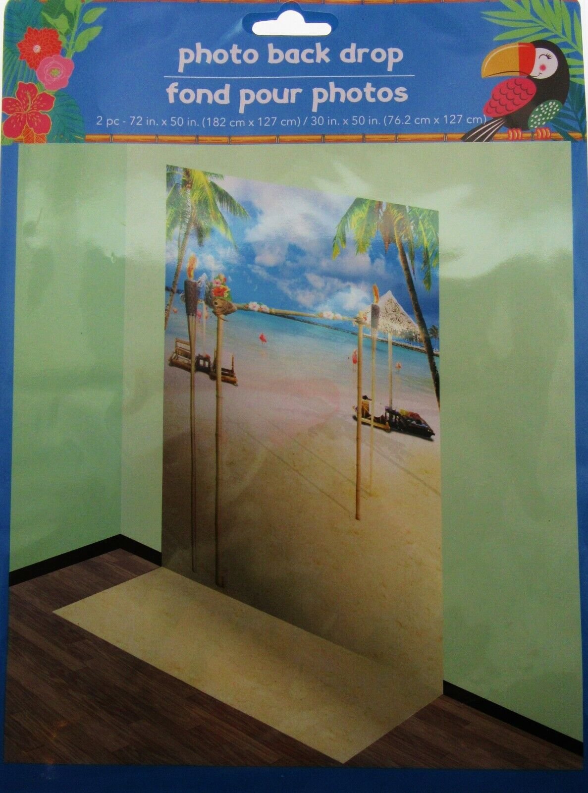 Photo Prop Background ~ 50 inch x 72 inch ~ Tropical Island Tiki ...