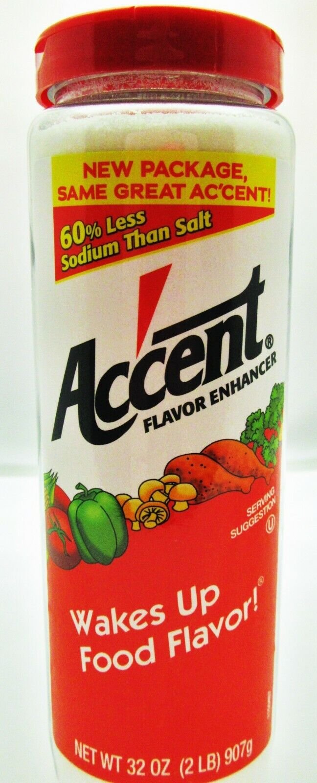 Large 32 oz Accent Flavor Enhancer seasoning kosher meat vegetables ~N ...